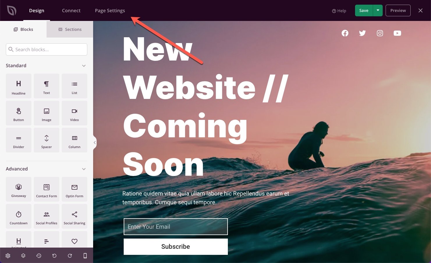 Landing Page Settings - SeedProd