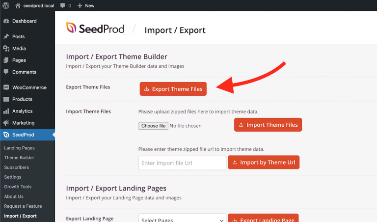 Import and Export SeedProd Themes and Landing Pages - SeedProd