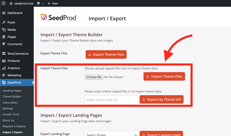 Import and Export SeedProd Themes and Landing Pages - SeedProd