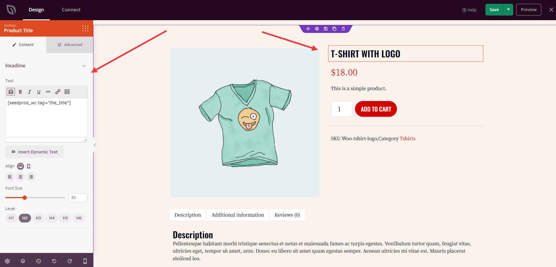 Product Title Block (WooCommerce) - SeedProd