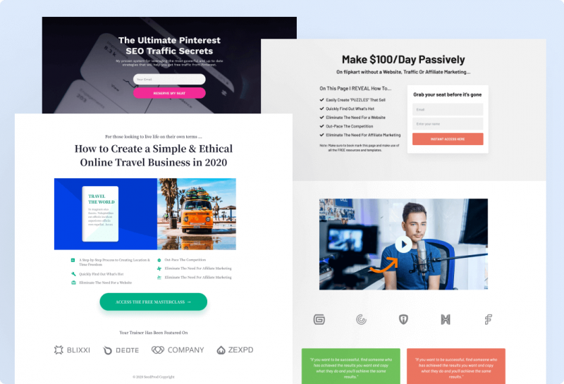 Responsive Webinar Landing Page Templates