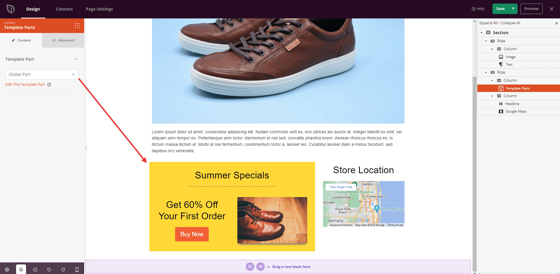 How to Nest a Column Inside Another Column using a Global Parts ...