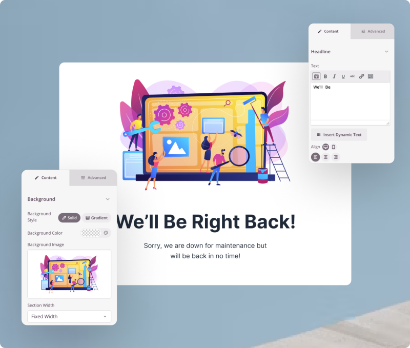 Website Under Maintenance Page Templates for WordPress