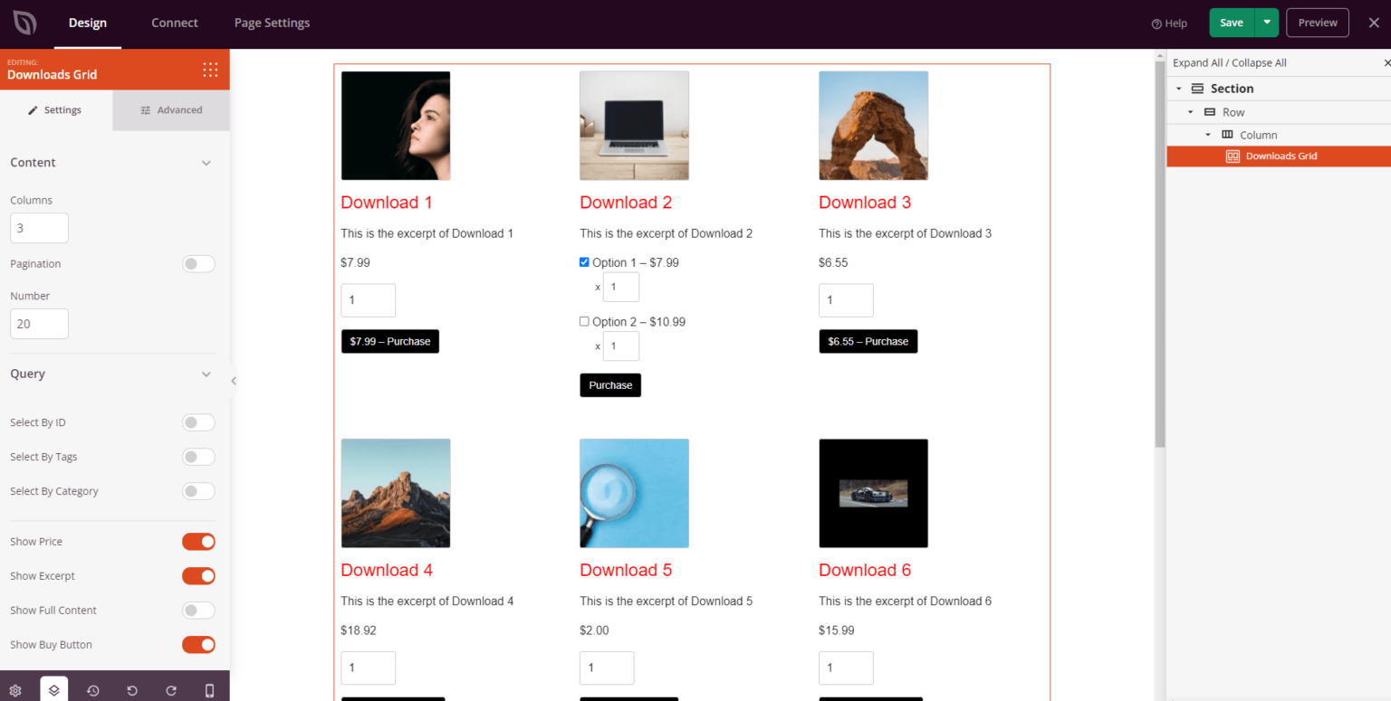 Downloads Grid Block (Easy Digital Downloads) - SeedProd