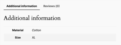 How to Customize the WooCommerce Additional Information Tab